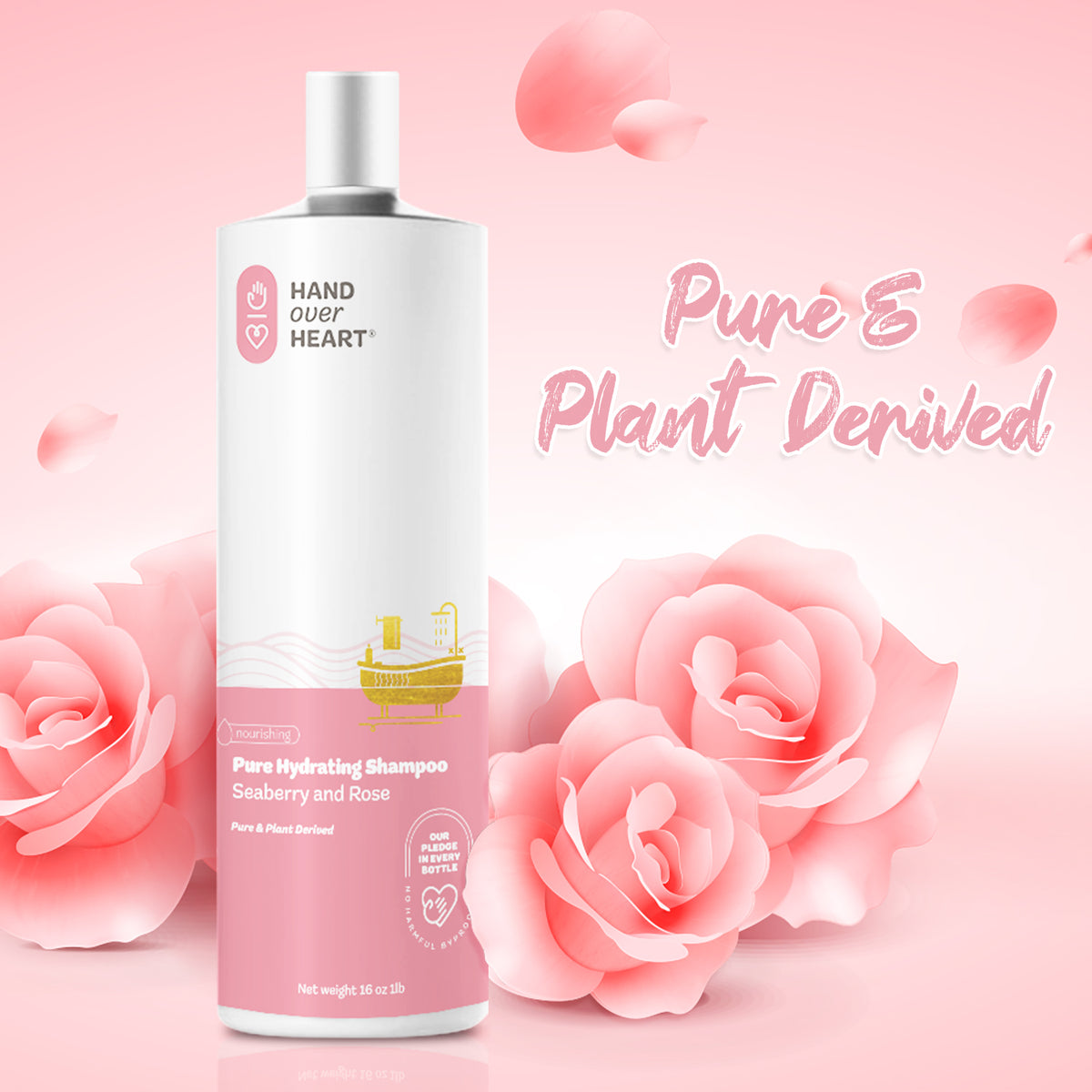 Pure Seaberry & Rose Shampoo 16oz – Hand over Heart Inc.